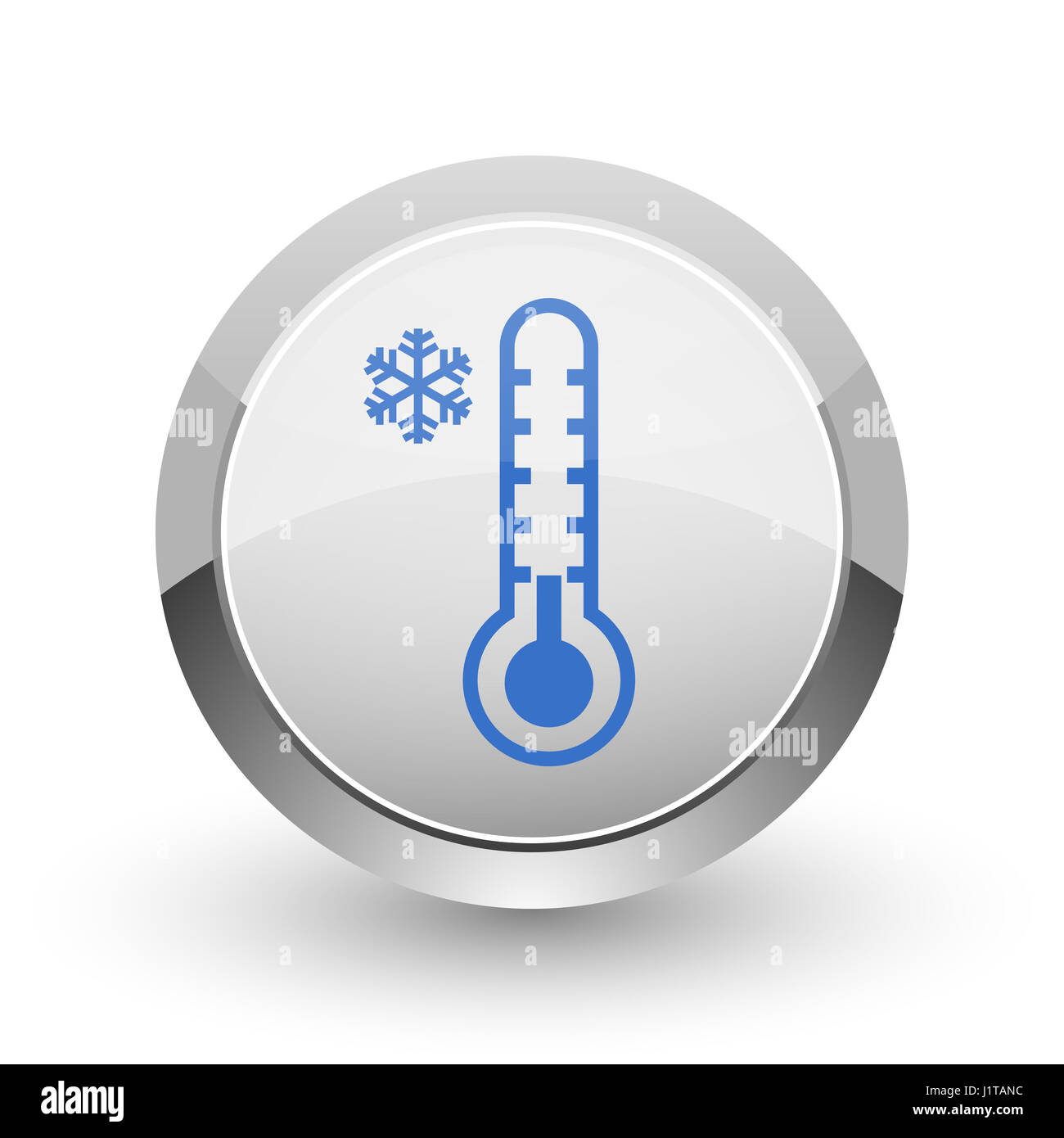 Cold thermometer chrome border web and smartphone apps design round ...