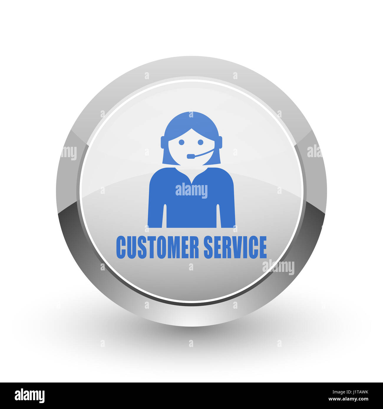 Customer service chrome border web and smartphone apps design round ...