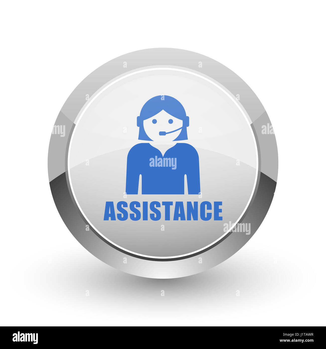 Assistance chrome border web and smartphone apps design round glossy ...