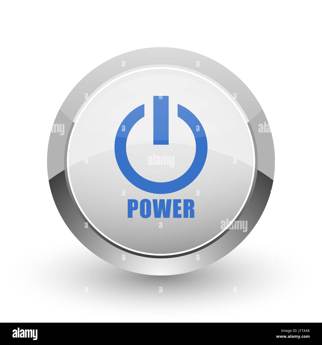 Power chrome border web and smartphone apps design round glossy icon ...