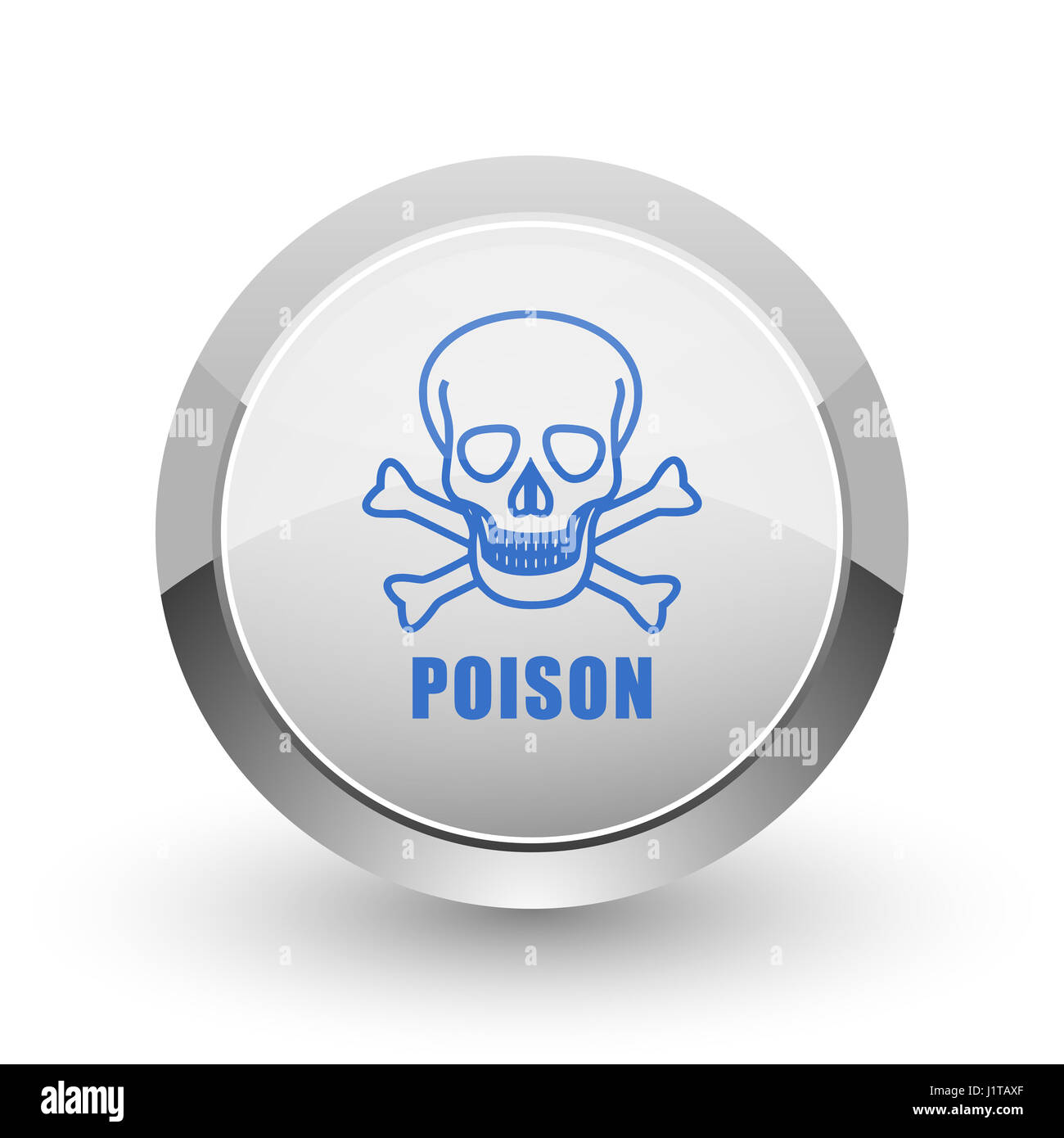 Poison skull chrome border web and smartphone apps design round glossy ...