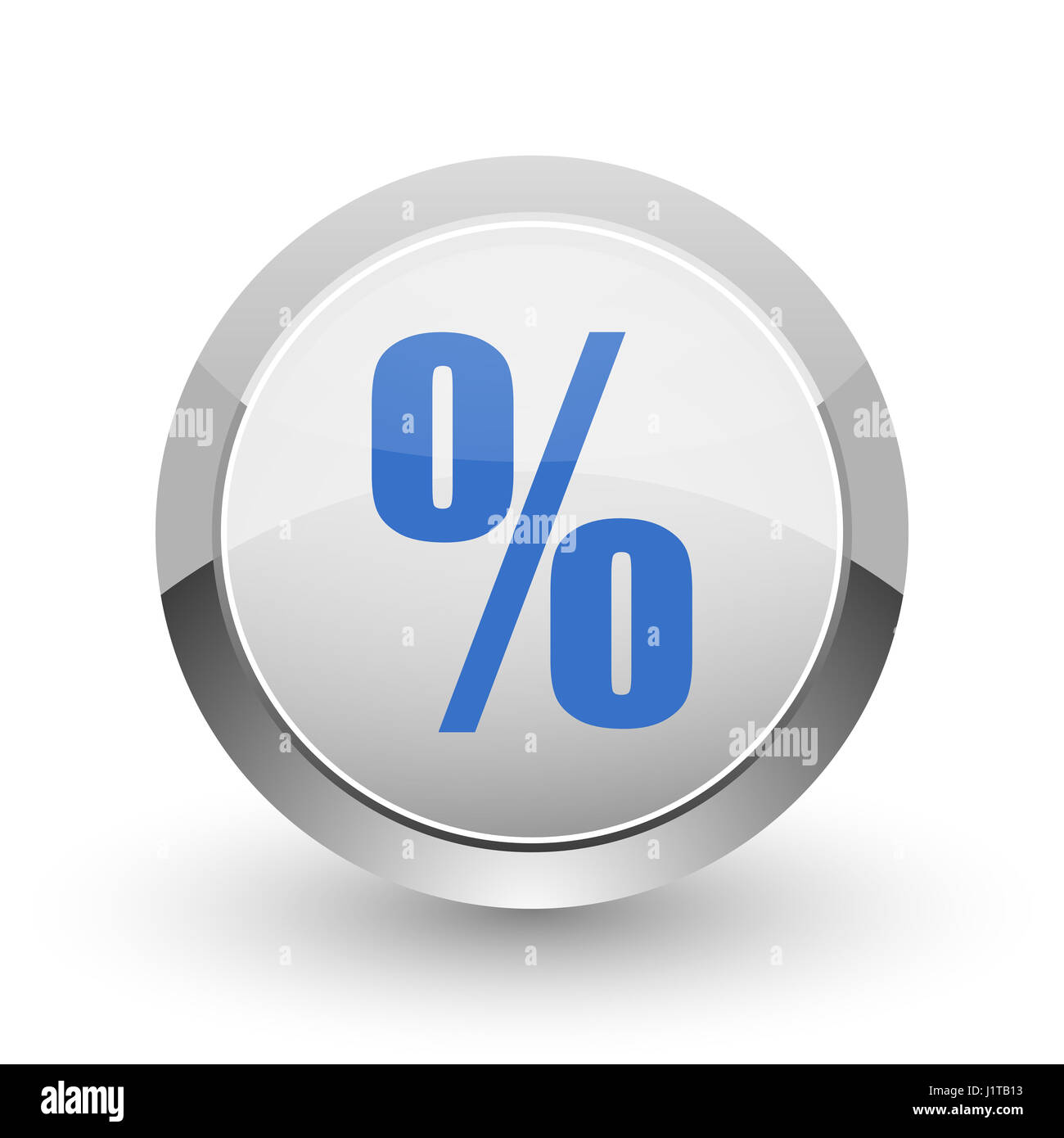 Percent chrome border web and smartphone apps design round glossy icon ...