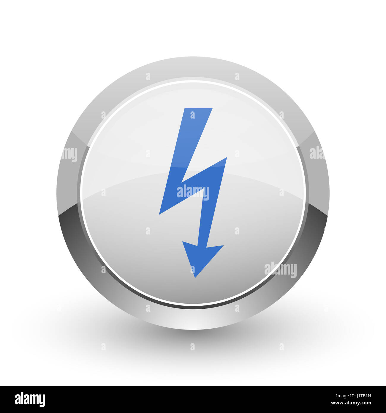 Bolt chrome border web and smartphone apps design round glossy icon ...