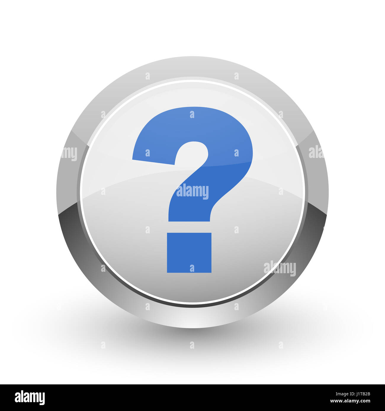Question mark chrome border web and smartphone apps design round glossy ...