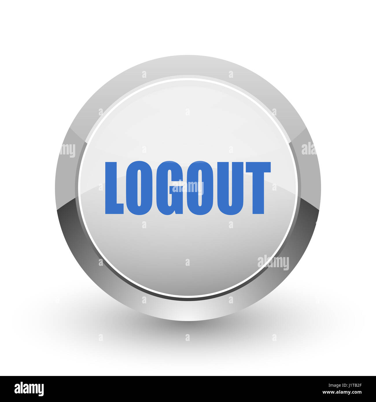 Logout chrome border web and smartphone apps design round glossy icon ...