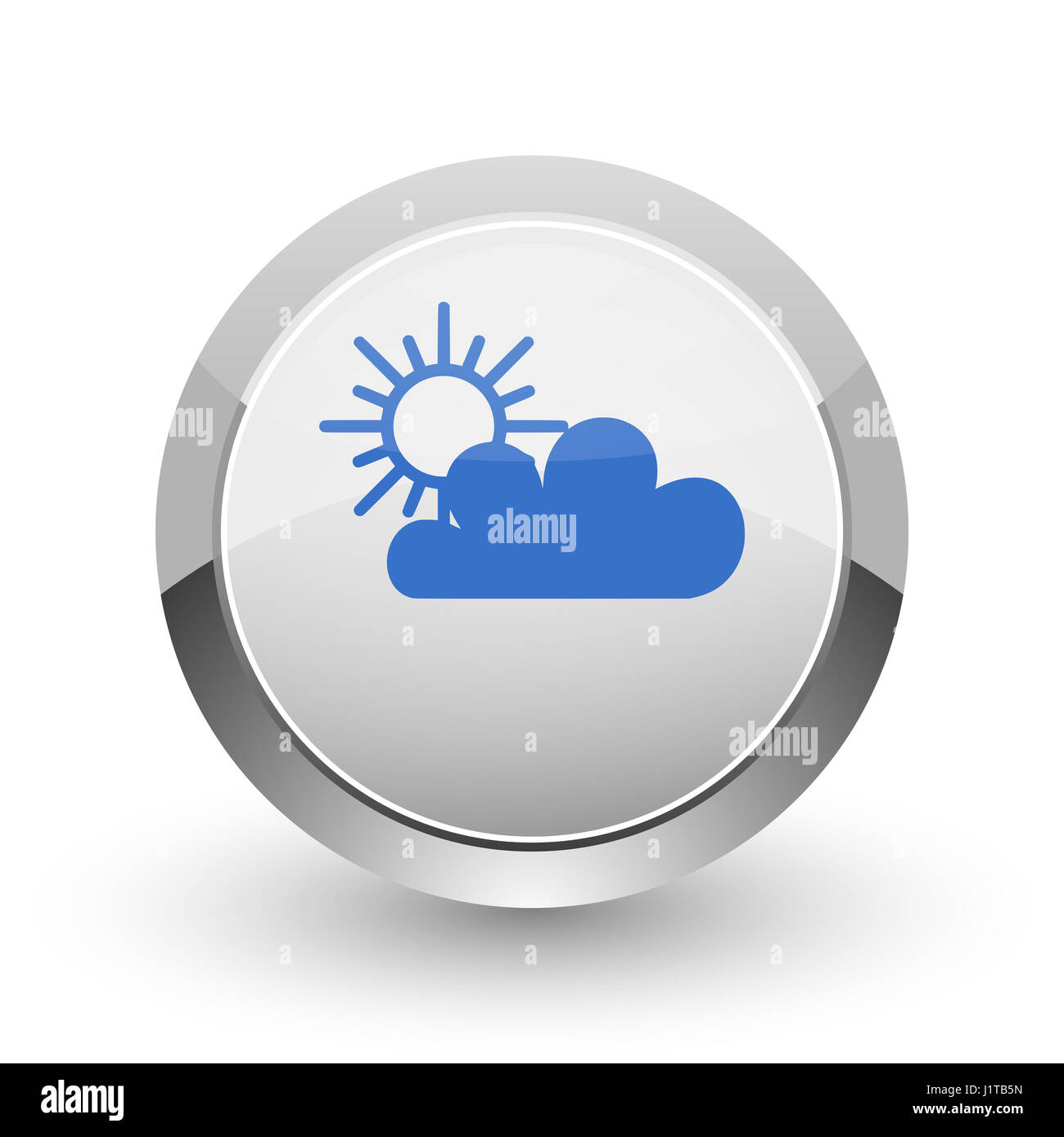 Cloud chrome border web and smartphone apps design round glossy icon ...