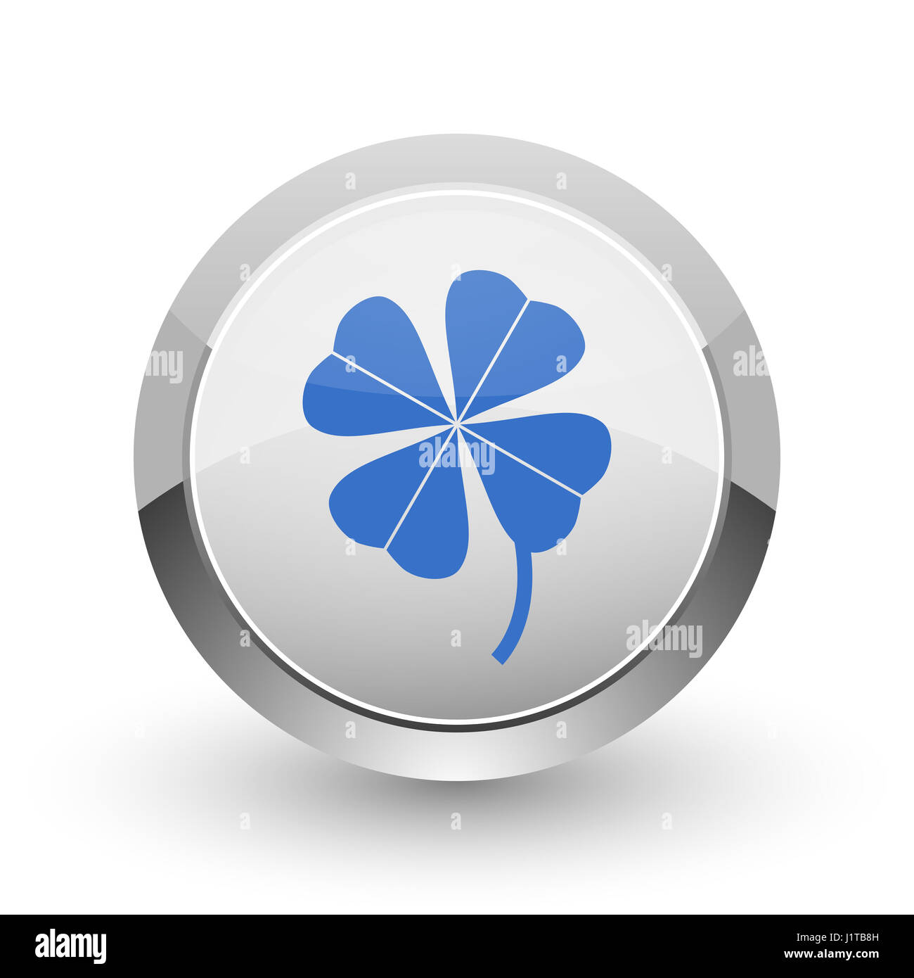 Four-leaf clover chrome border web and smartphone apps design round ...