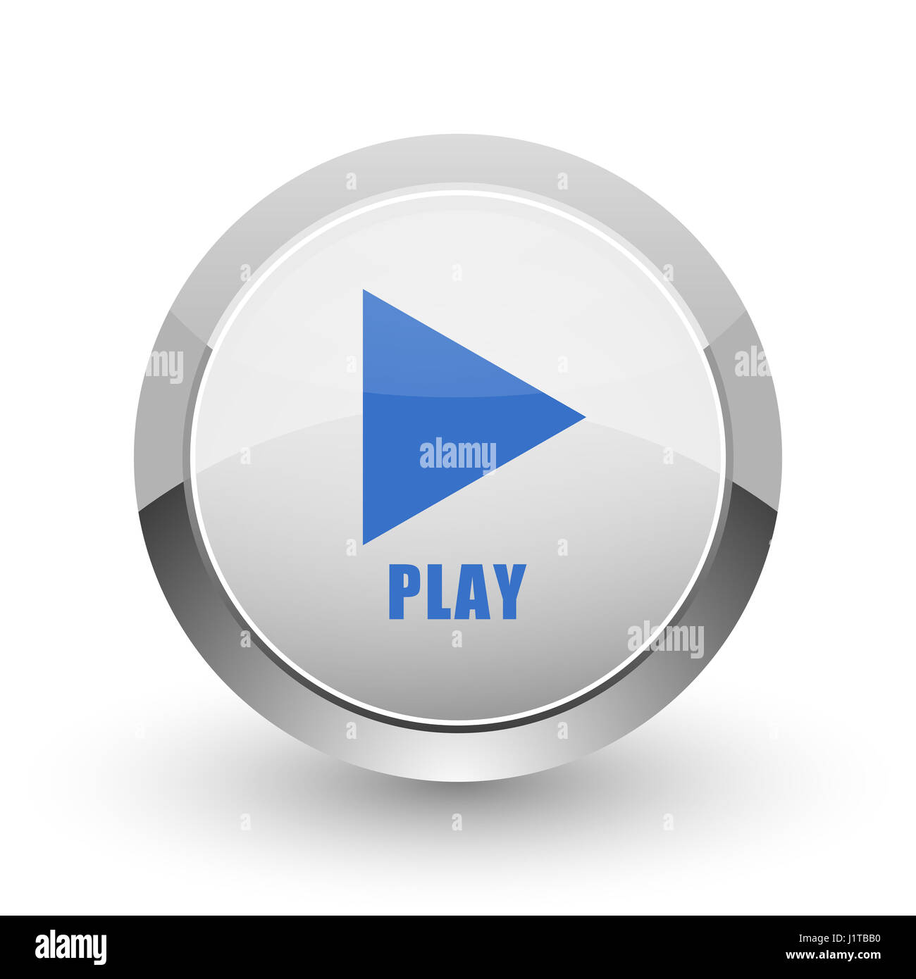 Play chrome border web and smartphone apps design round glossy icon ...