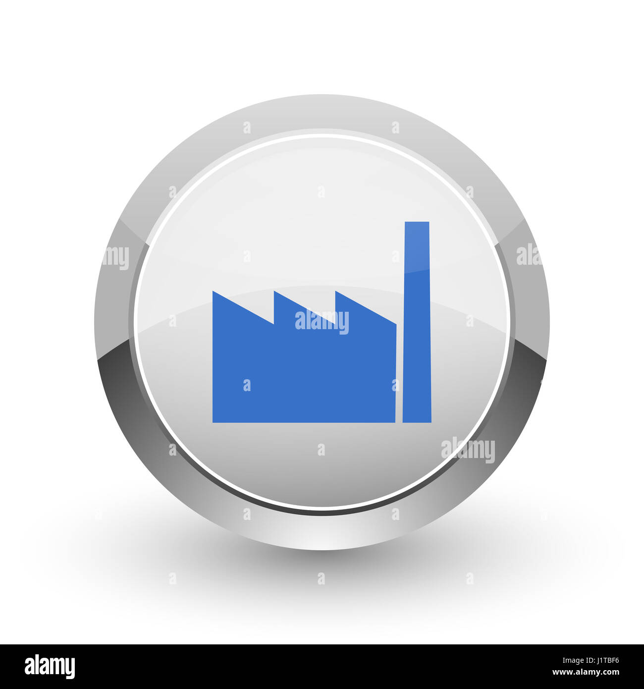 Factory chrome border web and smartphone apps design round glossy icon ...