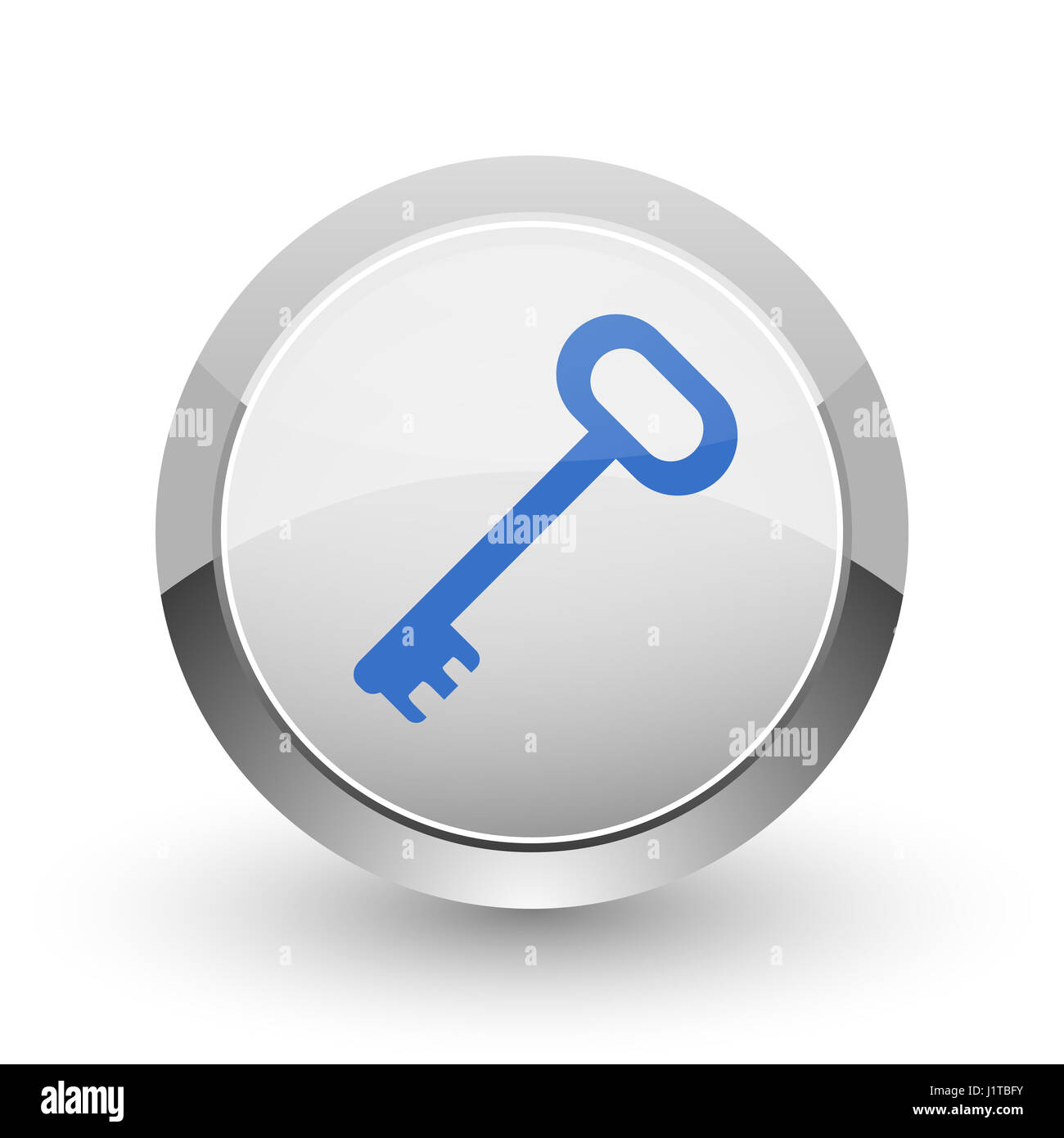 Key chrome border web and smartphone apps design round glossy icon ...
