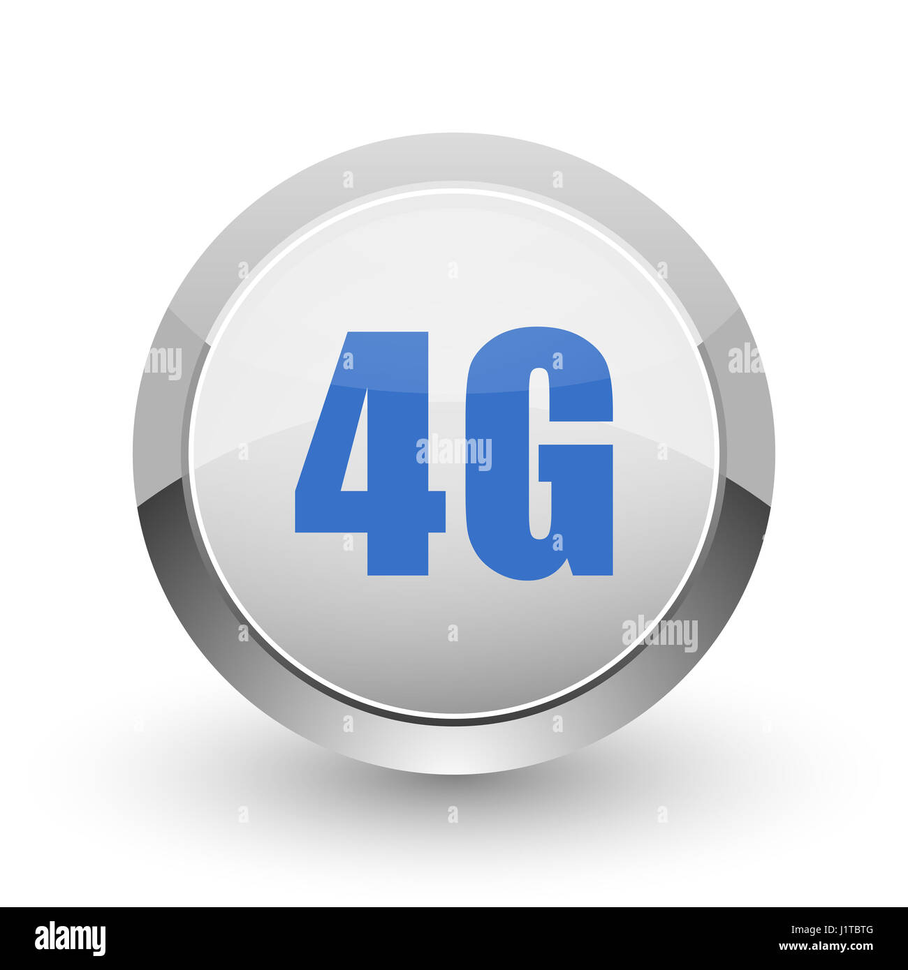 4g chrome border web and smartphone apps design round glossy icon Stock ...