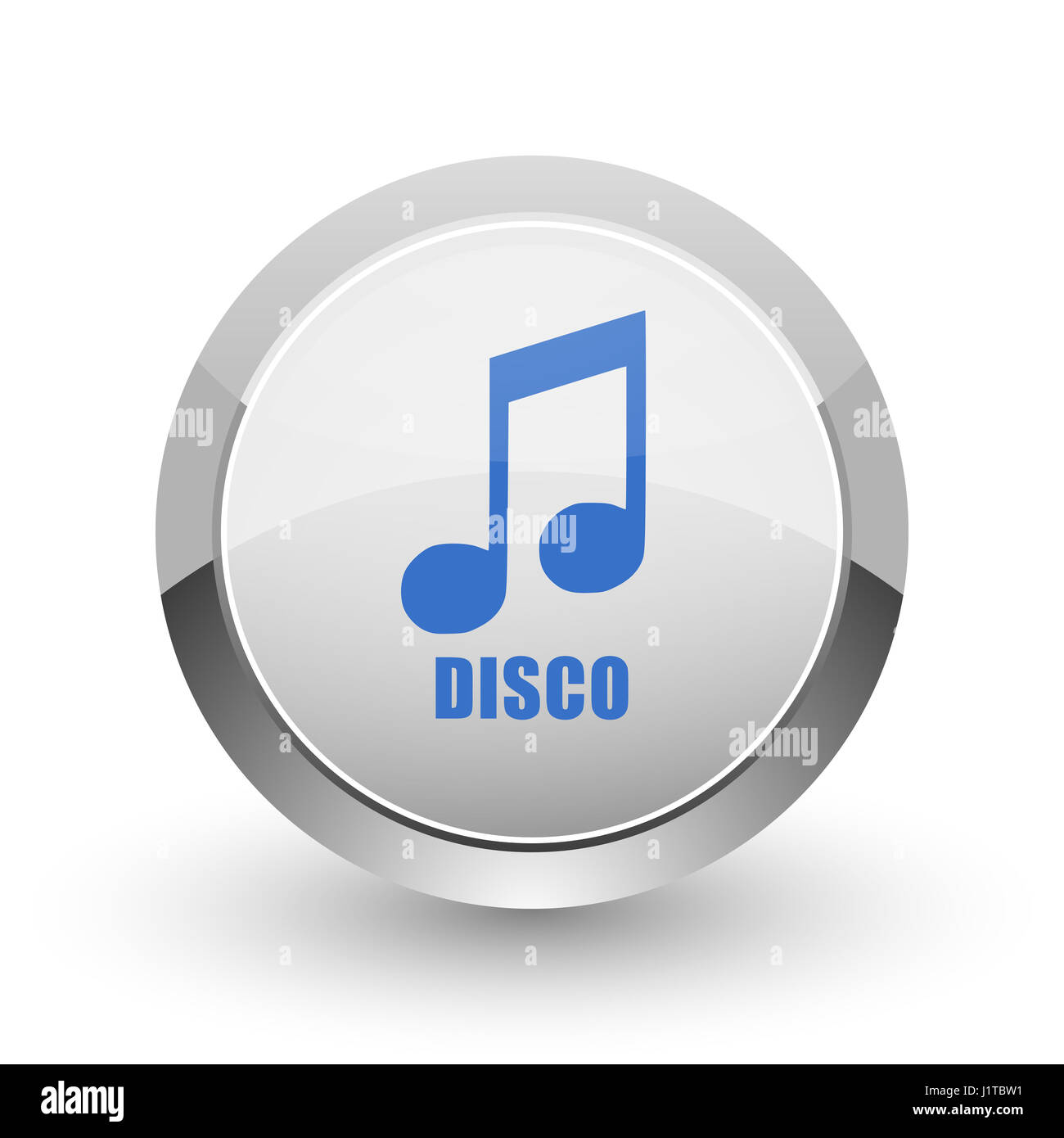 Disco music chrome border web and smartphone apps design round glossy ...