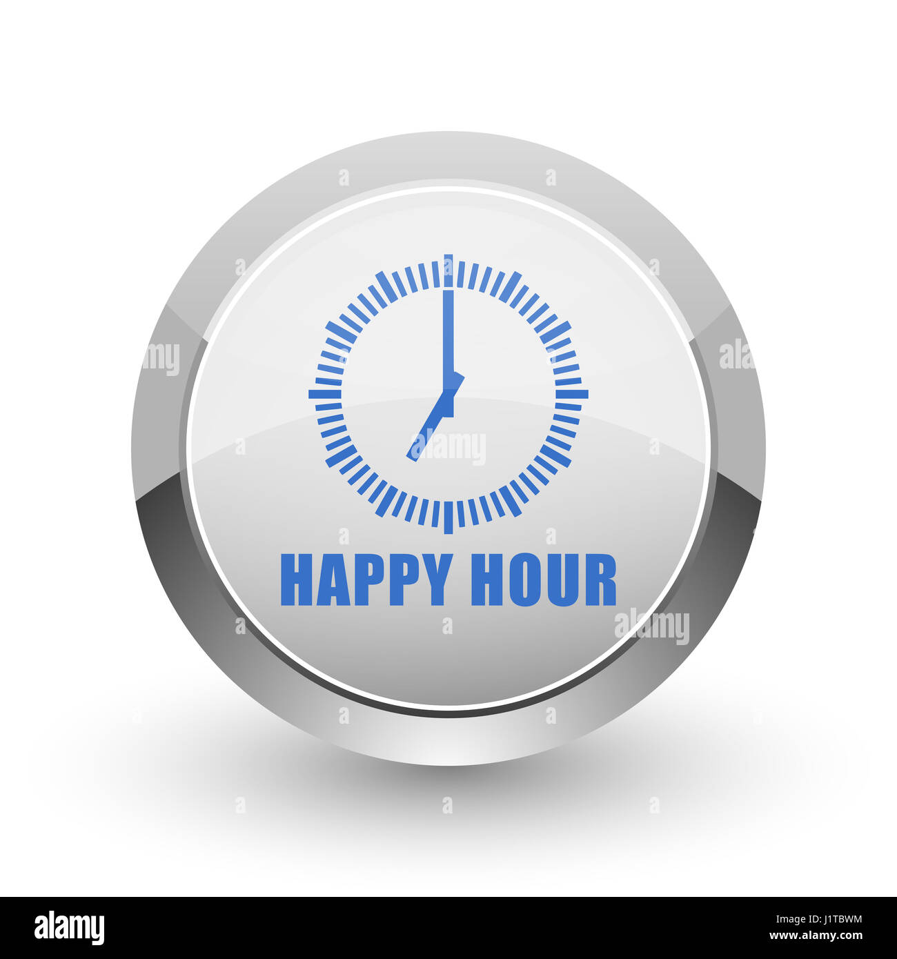 Happy hour chrome border web and smartphone apps design round glossy ...
