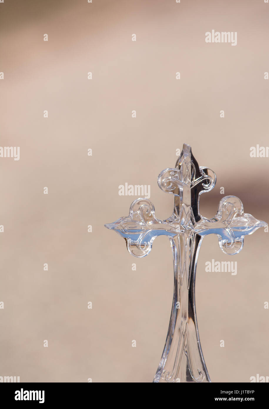ornate crystal cross isolated with copy space Stock Photo - Alamy