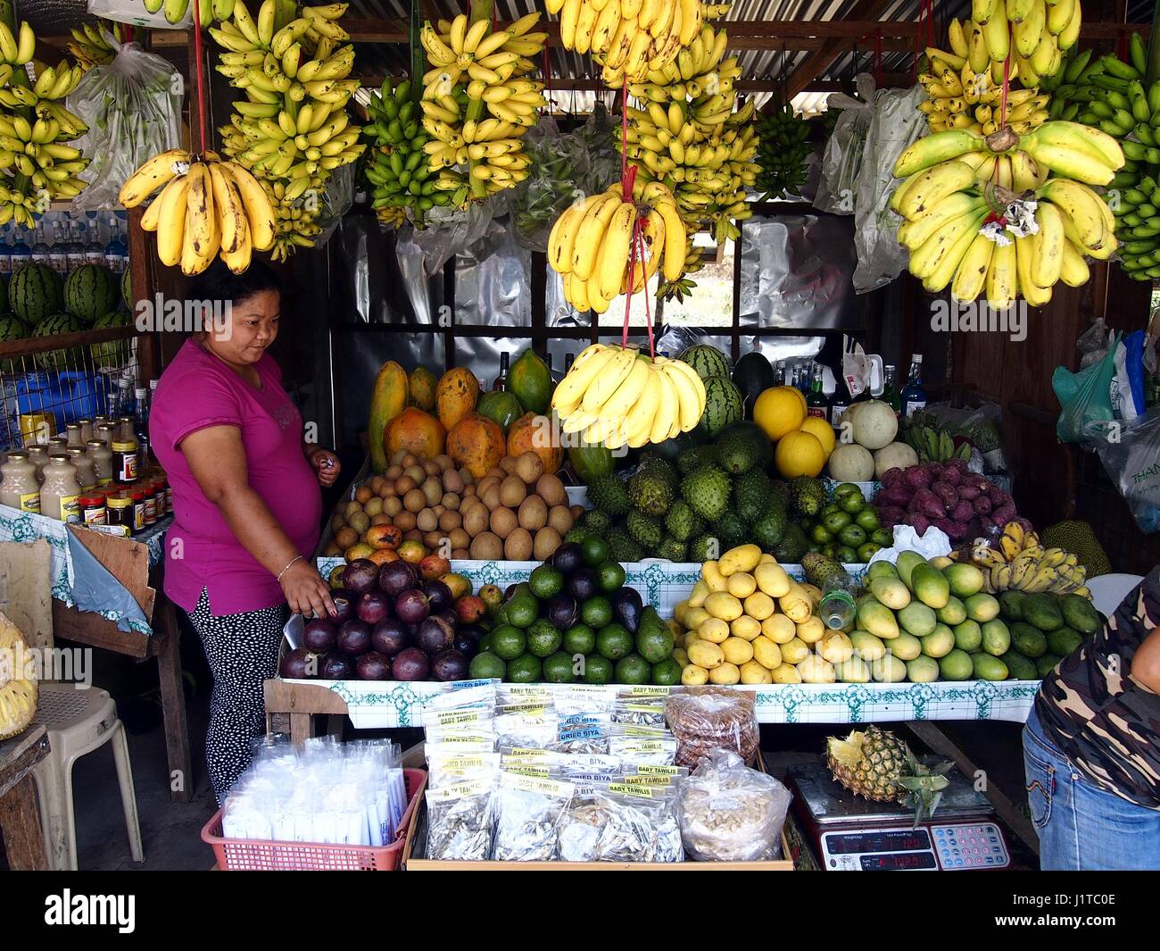 TAGAYTAY CITY, PHILIPPINES - APRIL 11, 2017: Assorted fresh fruits in a ...