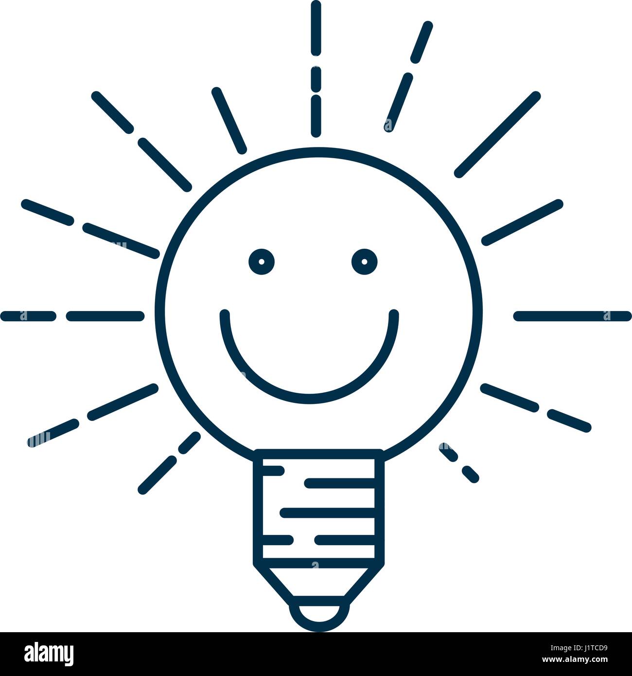 happy bulb light iocn Stock Vector Image & Art - Alamy