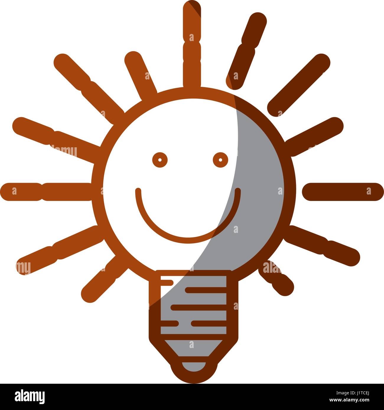 happy bulb light iocn Stock Vector Image & Art - Alamy