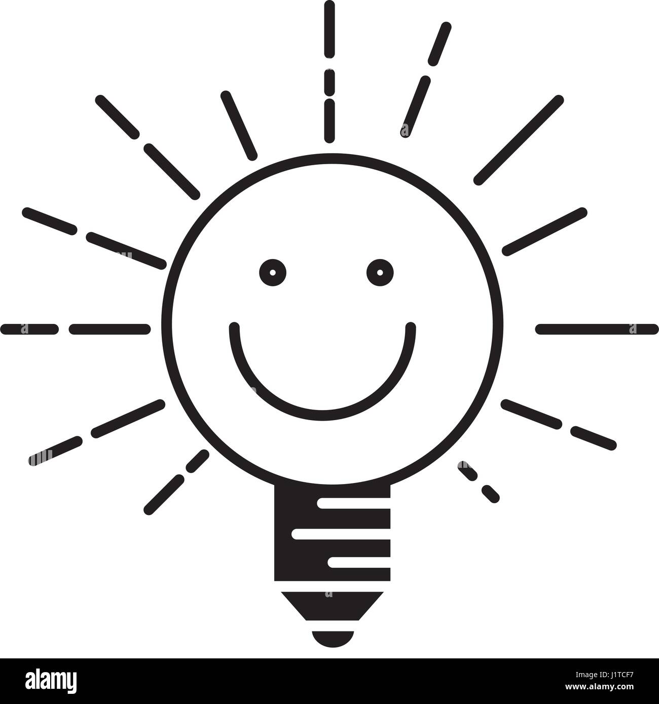 happy bulb light iocn Stock Vector Image & Art - Alamy