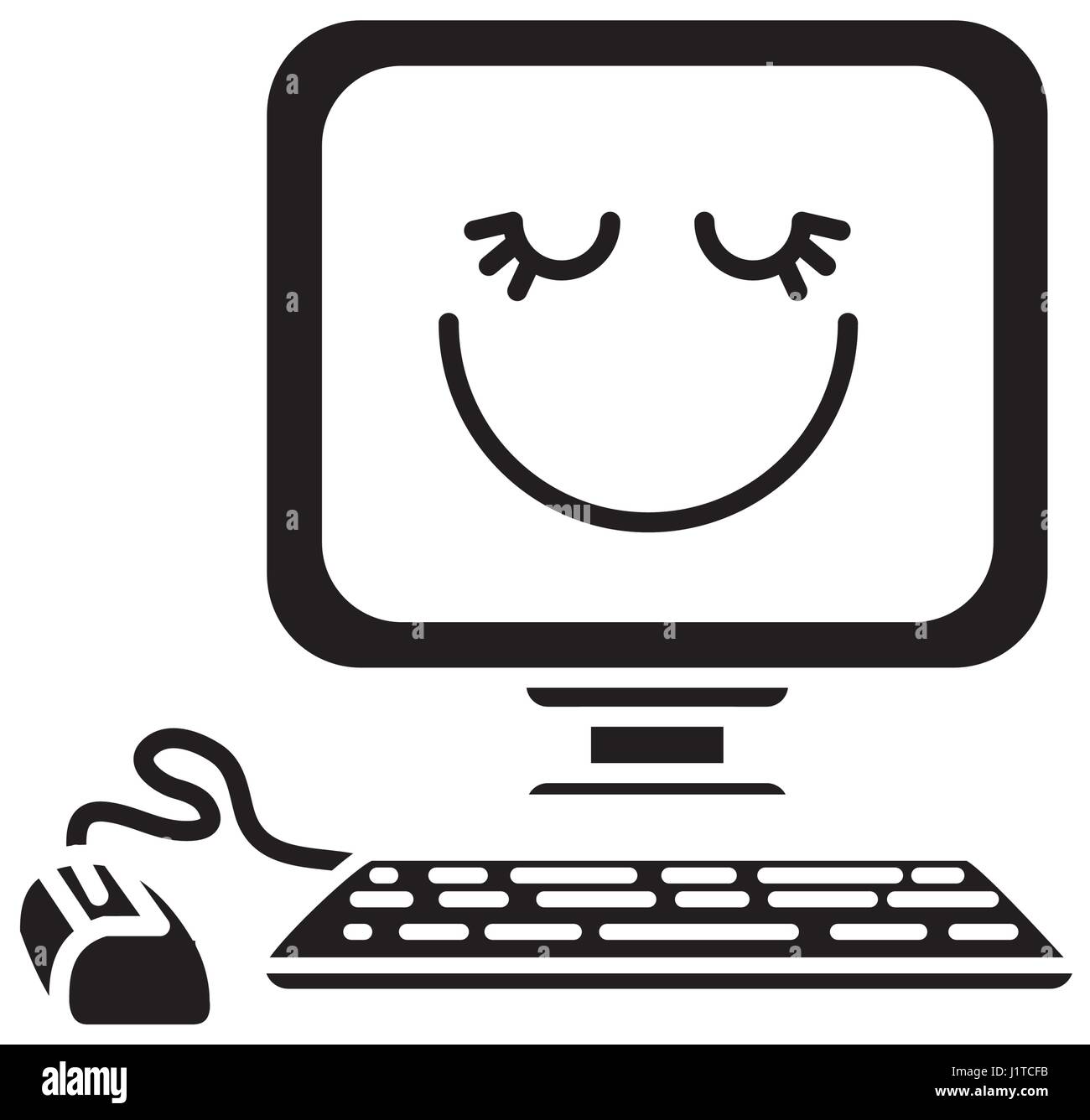 happy computer icon Stock Vector Image & Art - Alamy