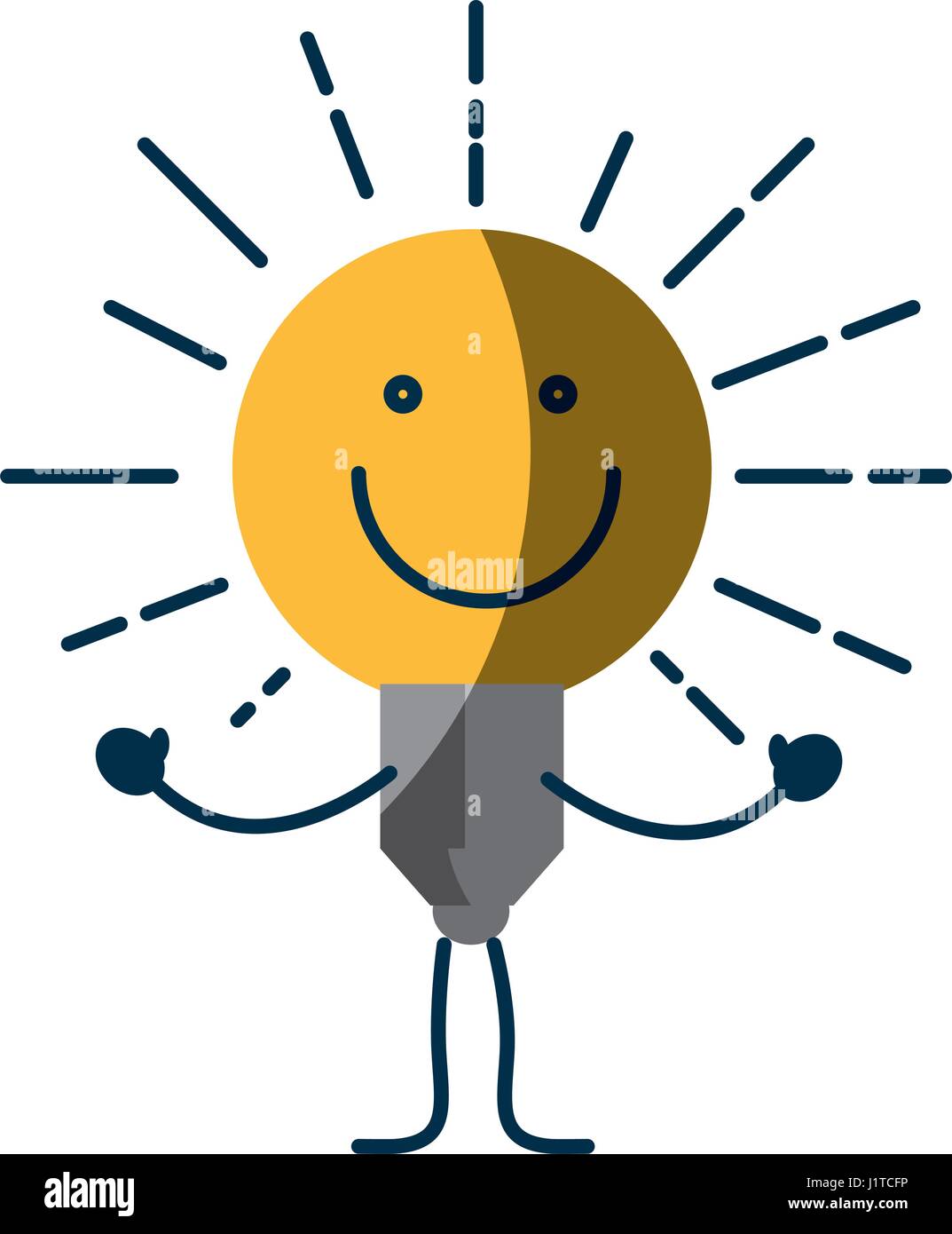 happy bulb light iocn Stock Vector Image & Art - Alamy