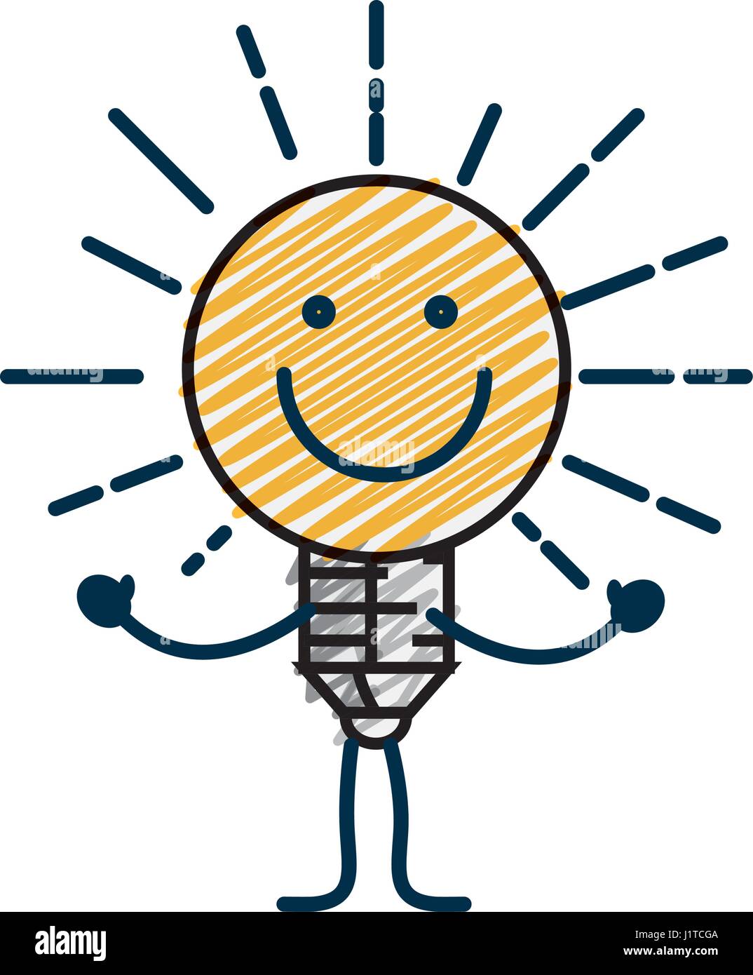 happy bulb light iocn Stock Vector Image & Art - Alamy