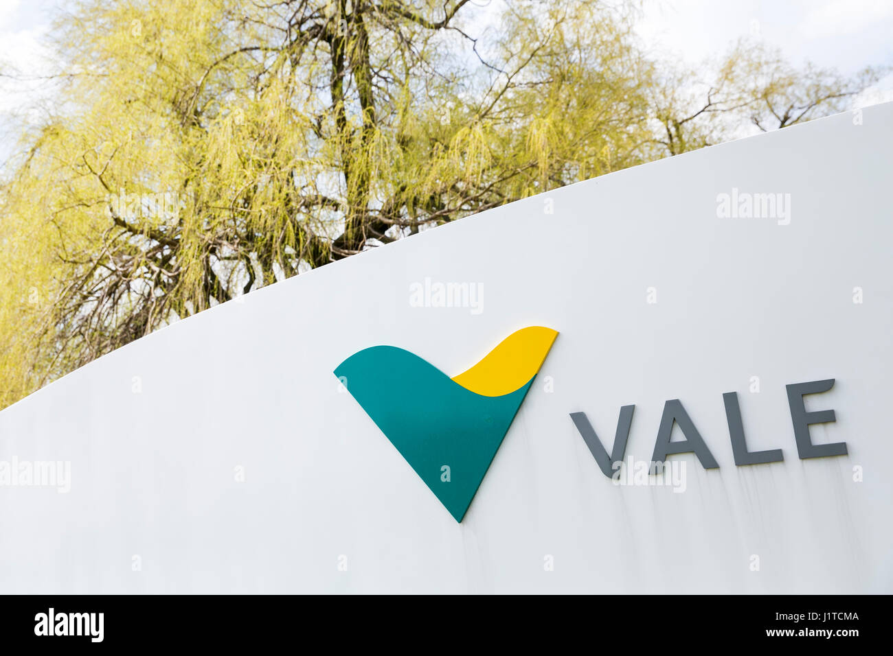 A logo sign outside of facility occupied by Vale in Mississauga ...