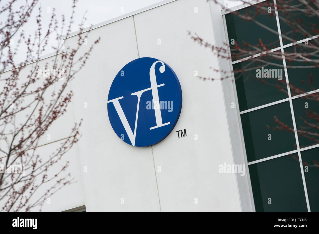 A logo sign outside of facility occupied by VF Imagewear in Brampton ...