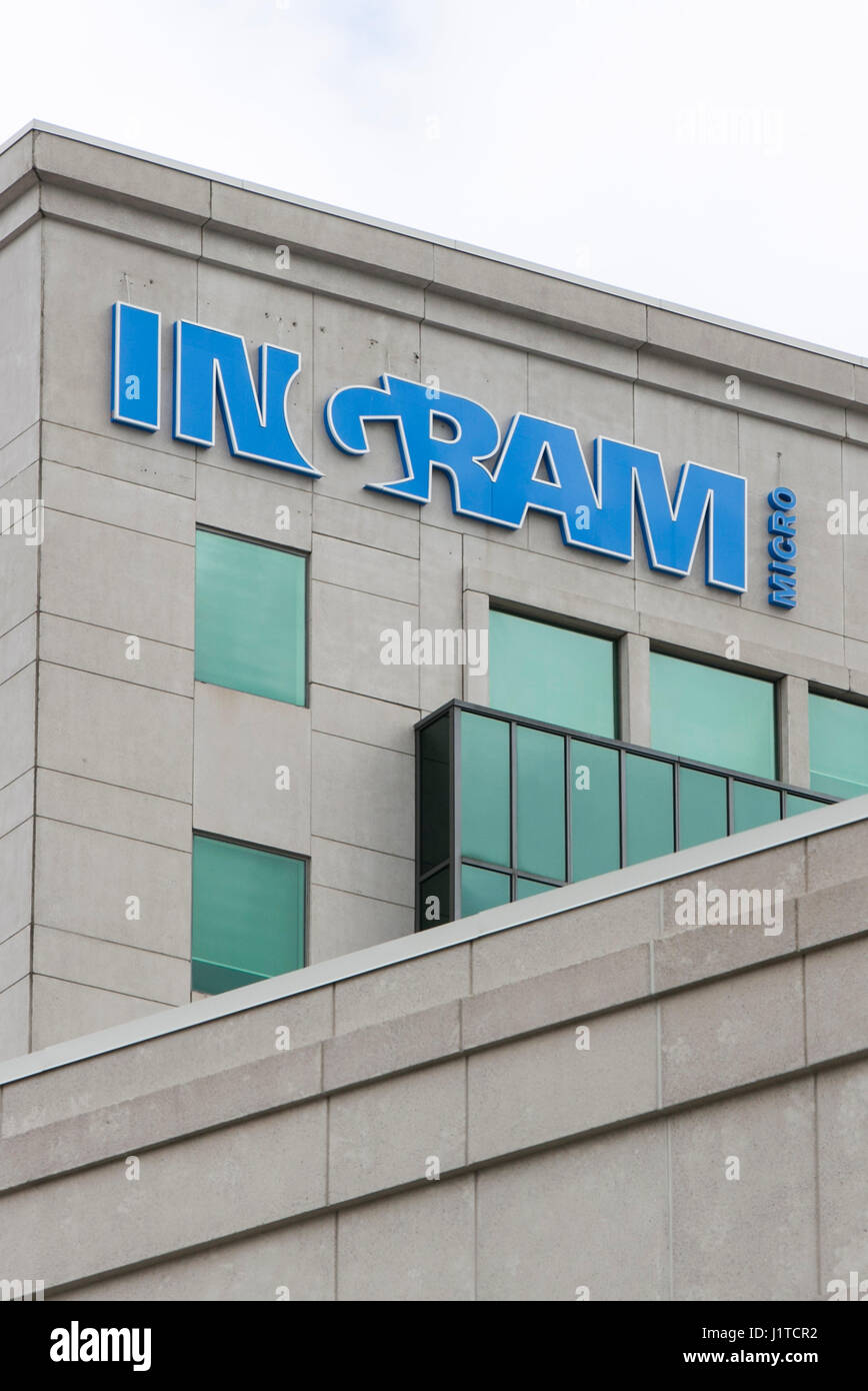 A logo sign outside of a facility occupied by Ingram Micro in ...