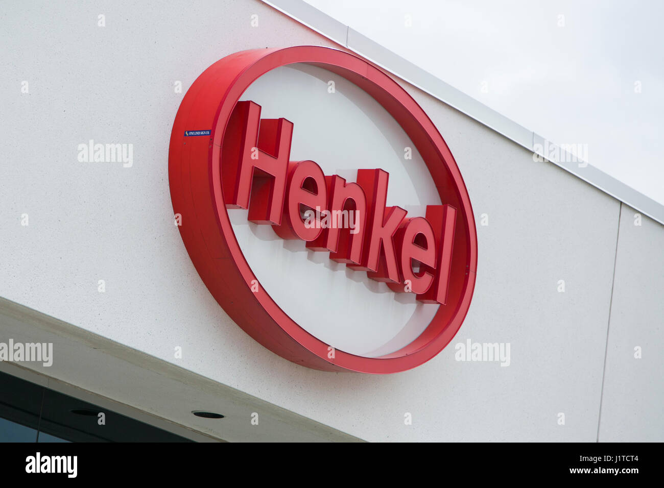 A logo sign outside of a facility occupied by Henkel AG & Company in ...