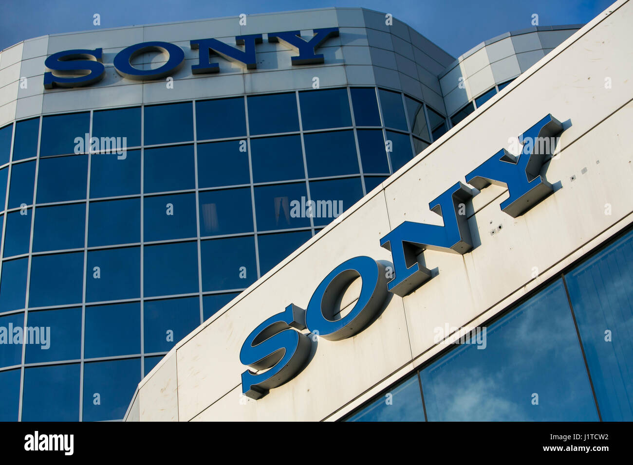 A logo sign outside of a facility occupied by the Sony Corporation in ...