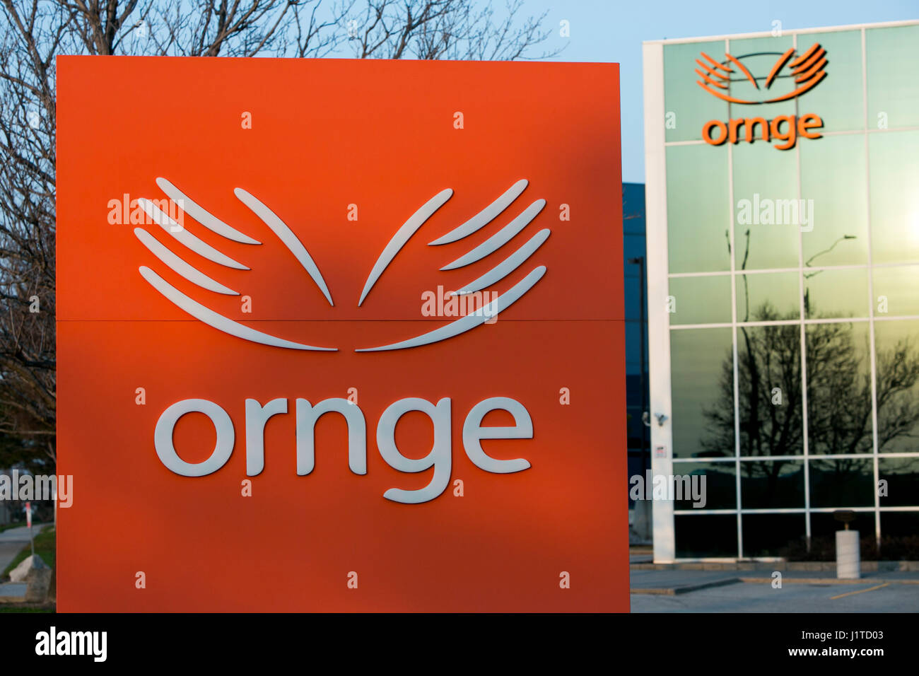 A logo sign outside of the headquarters of Ornge in Mississauga ...