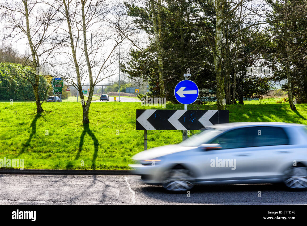 Motorway sign roundabout uk hi-res stock photography and images - Alamy