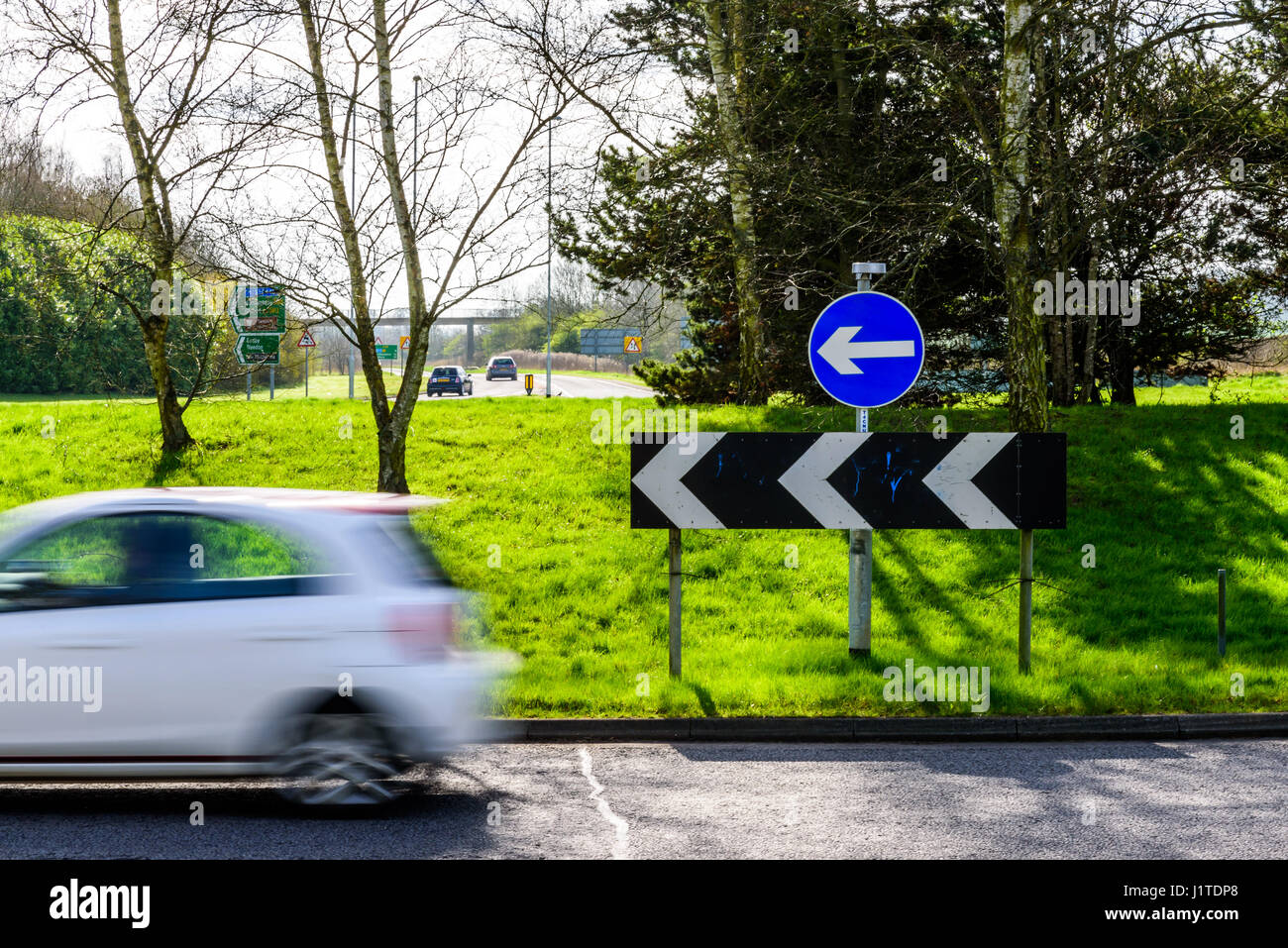 Motorway sign roundabout uk hi-res stock photography and images - Alamy