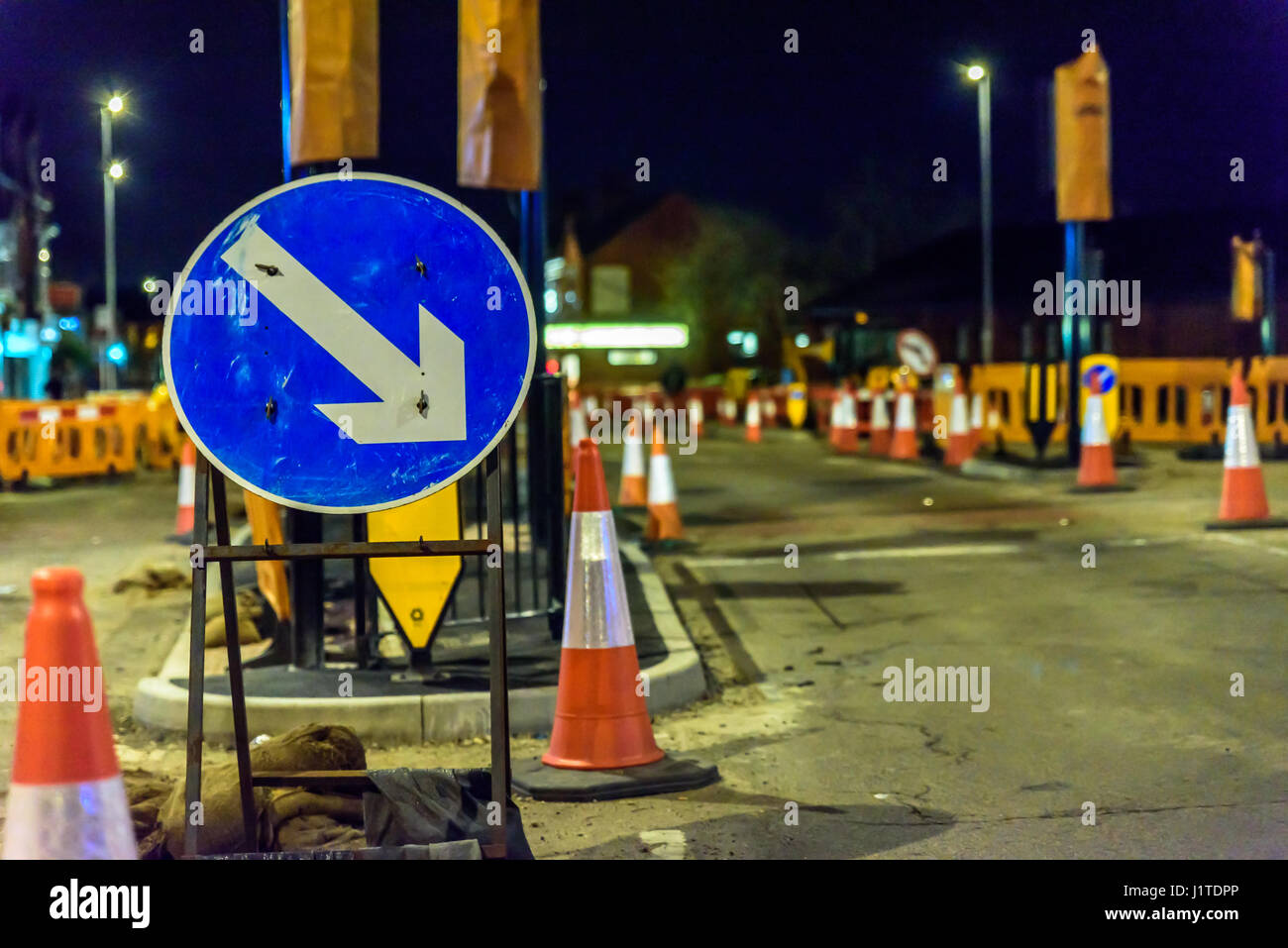 Motorway Roadworks Signs Uk High Resolution Stock Photography and ...