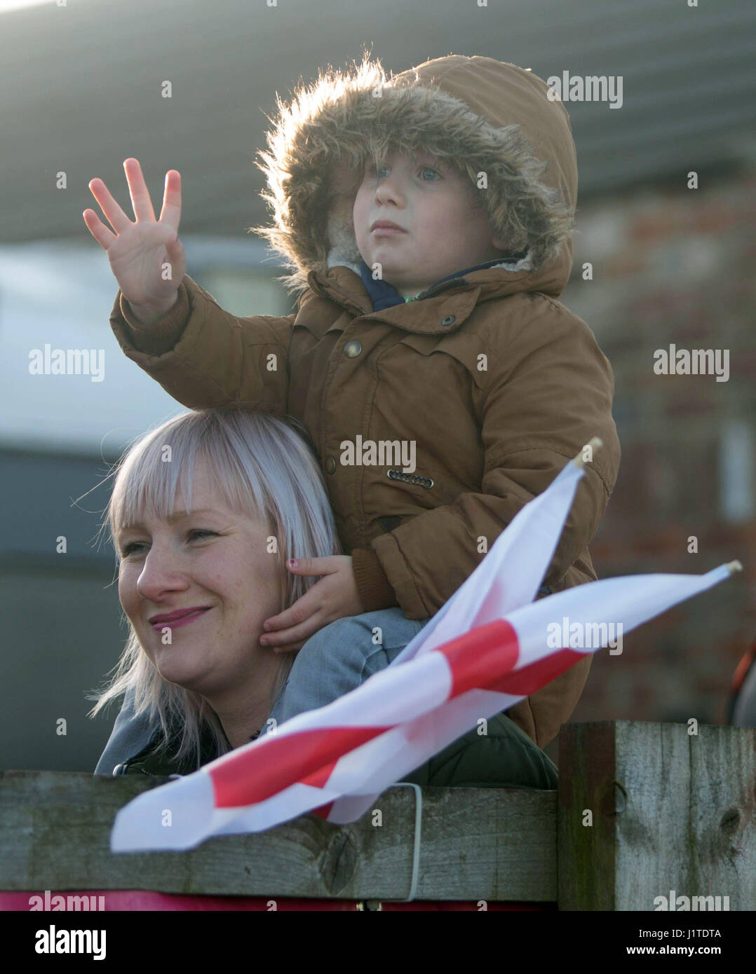 EDITORIAL USE ONLY Crowds greet The Flying Scotsman and Virgin Trains' new Azuma travelling in ...