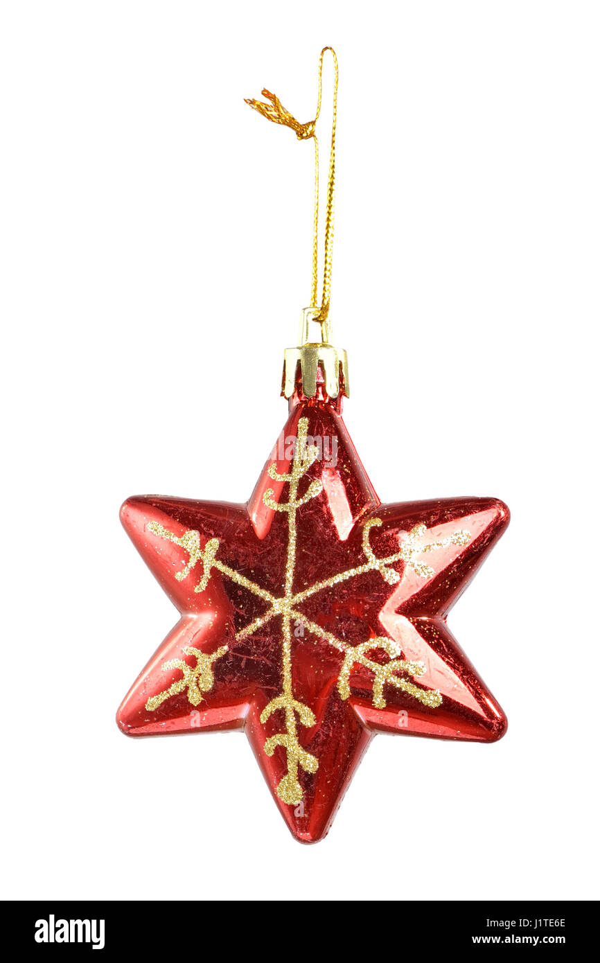 Christmas star toy isolated on white Stock Photo - Alamy