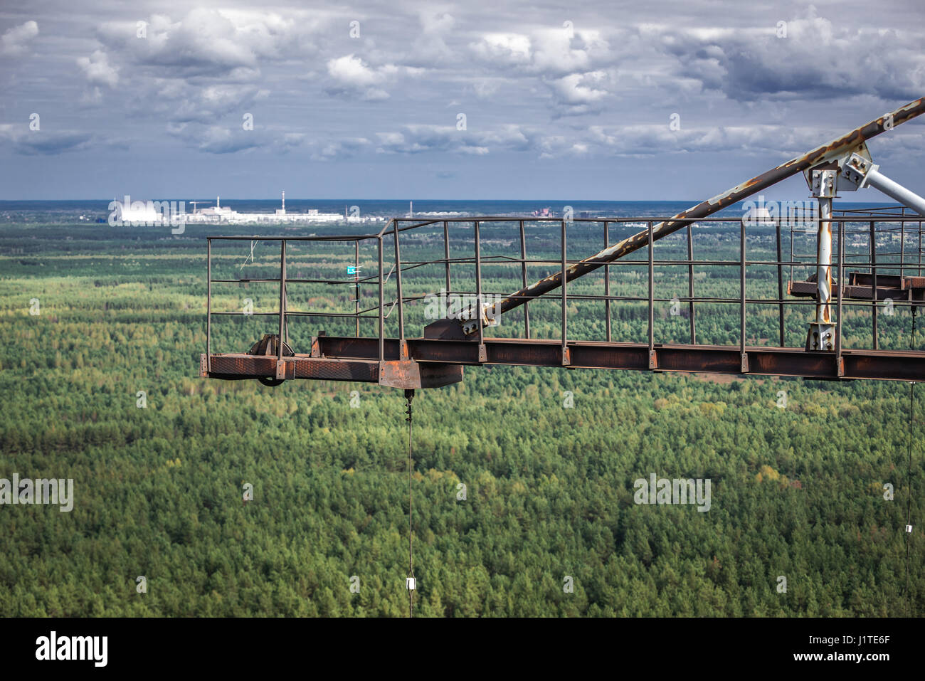 Aerial view from old Soviet radar system called Duga, Chernobyl Zone of ...