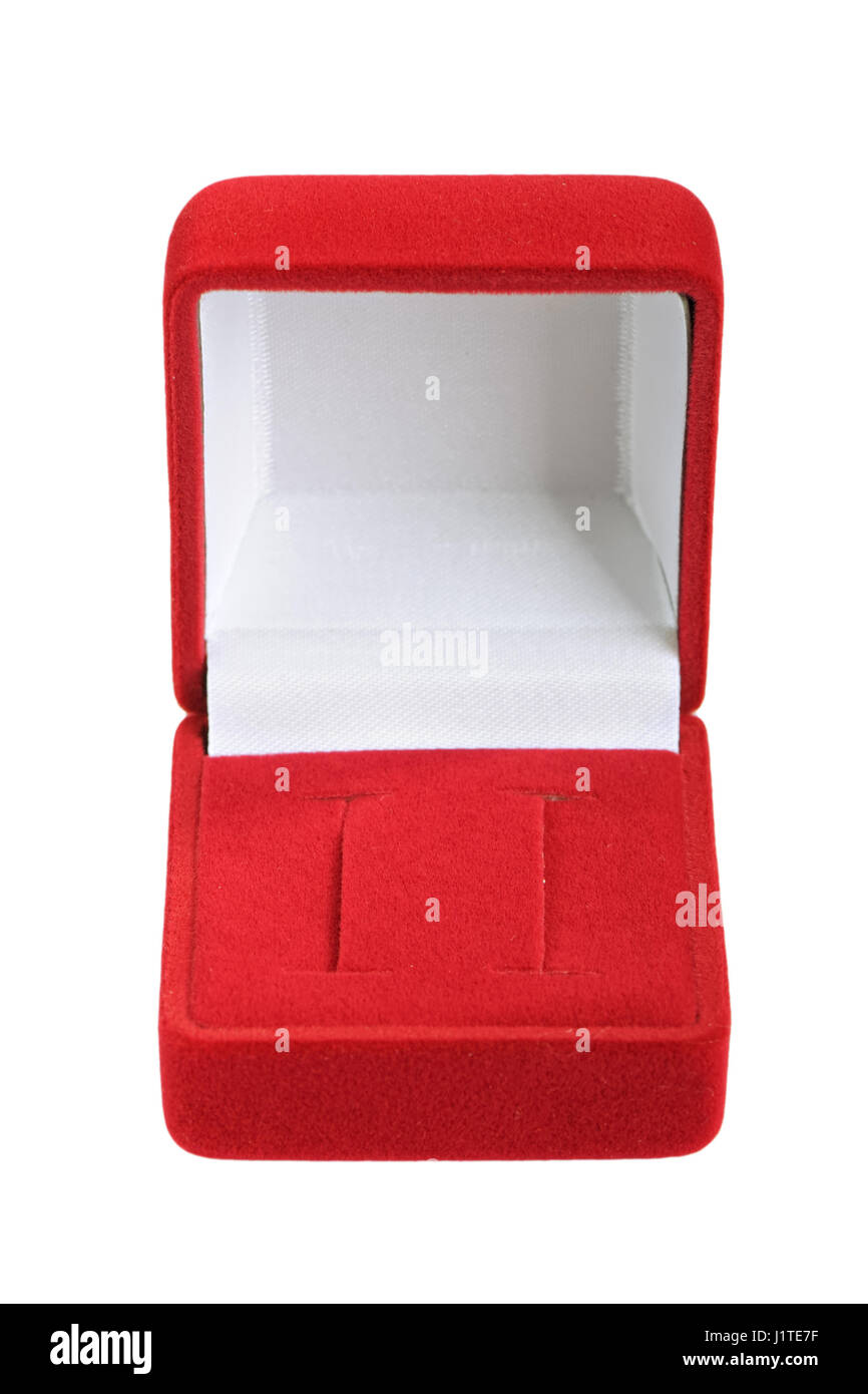 Empty jeweller box on white background Stock Photo - Alamy