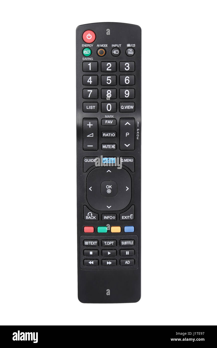 Modern LCD TV remote control isolated on white Stock Photo - Alamy