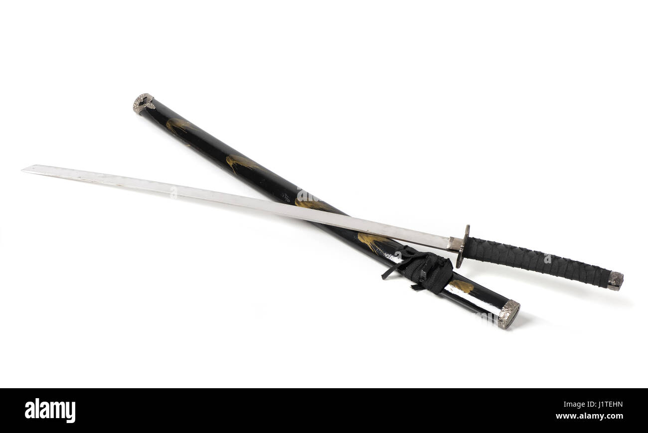 Samurai sword isolated on white background Stock Photo - Alamy