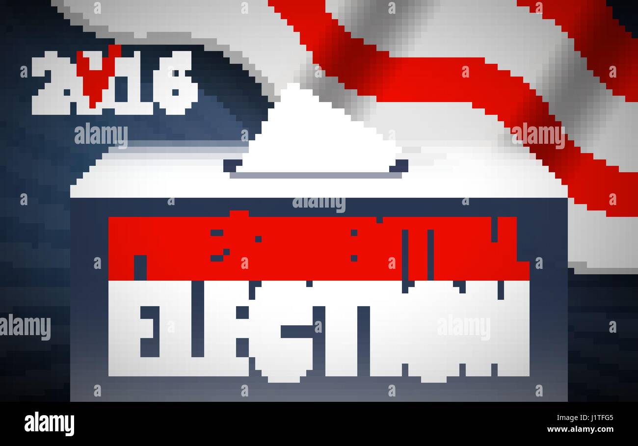 USA presidential election day concept vector illustration. Putting ...