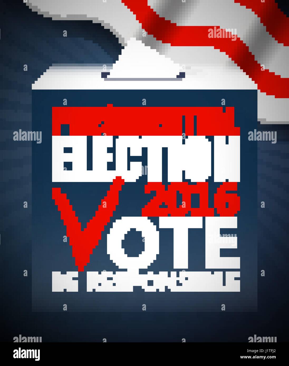USA presidential election day concept vector illustration. Putting ...
