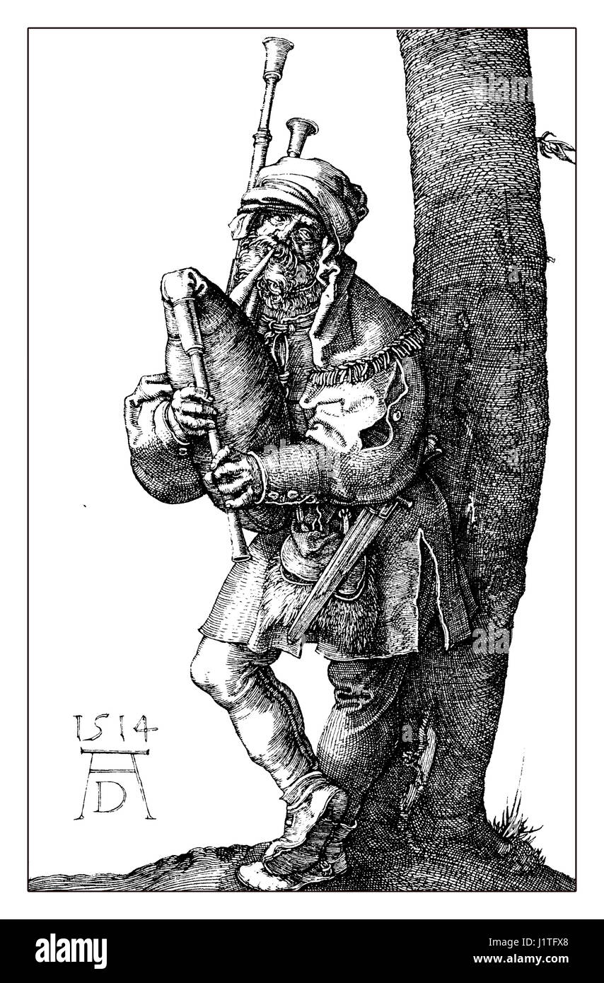 Albrecht musical instrument musician music piper middle ages hi-res ...