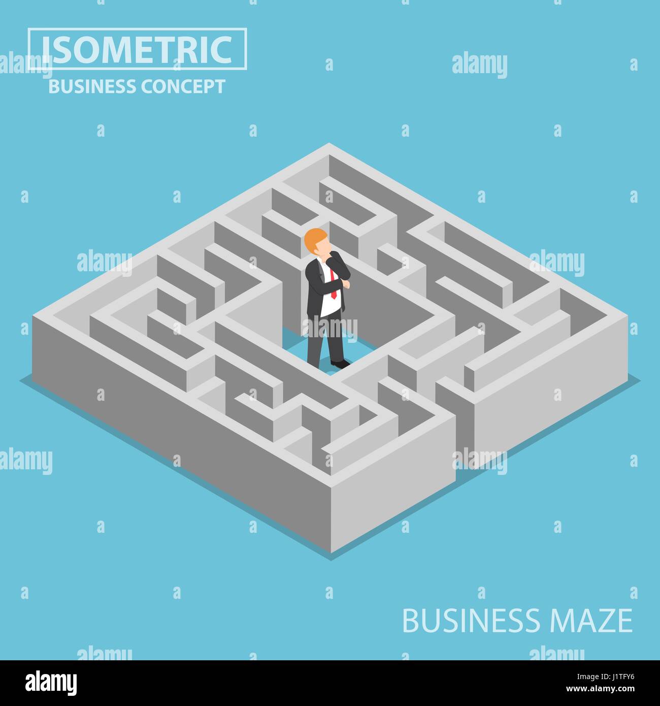 Man in the maze vector Stock Vector Images - Alamy