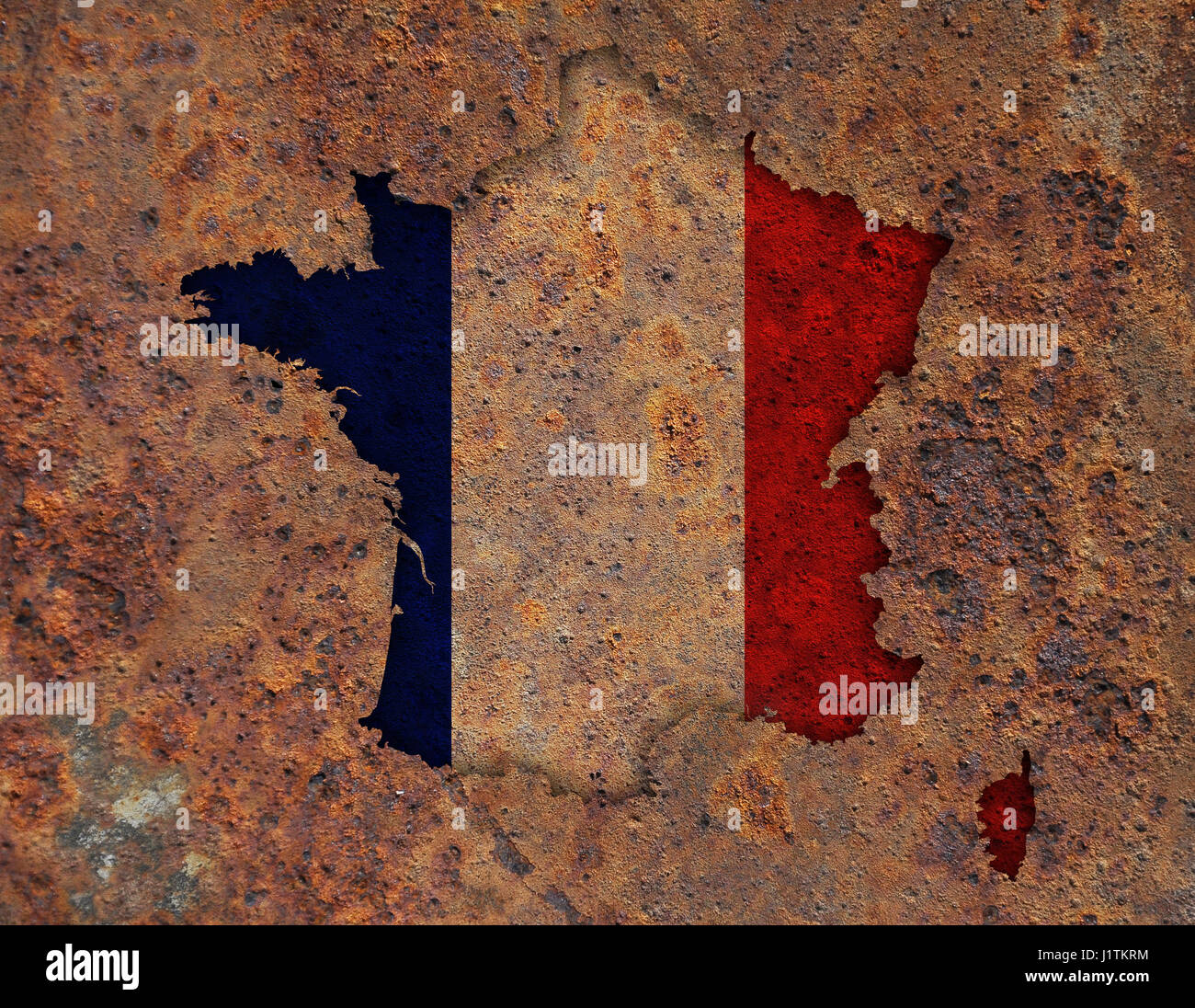 Textured map of France in nice colors Stock Photo - Alamy