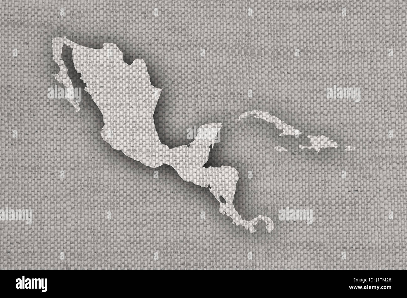 Map of Middle America on old linen Stock Photo - Alamy