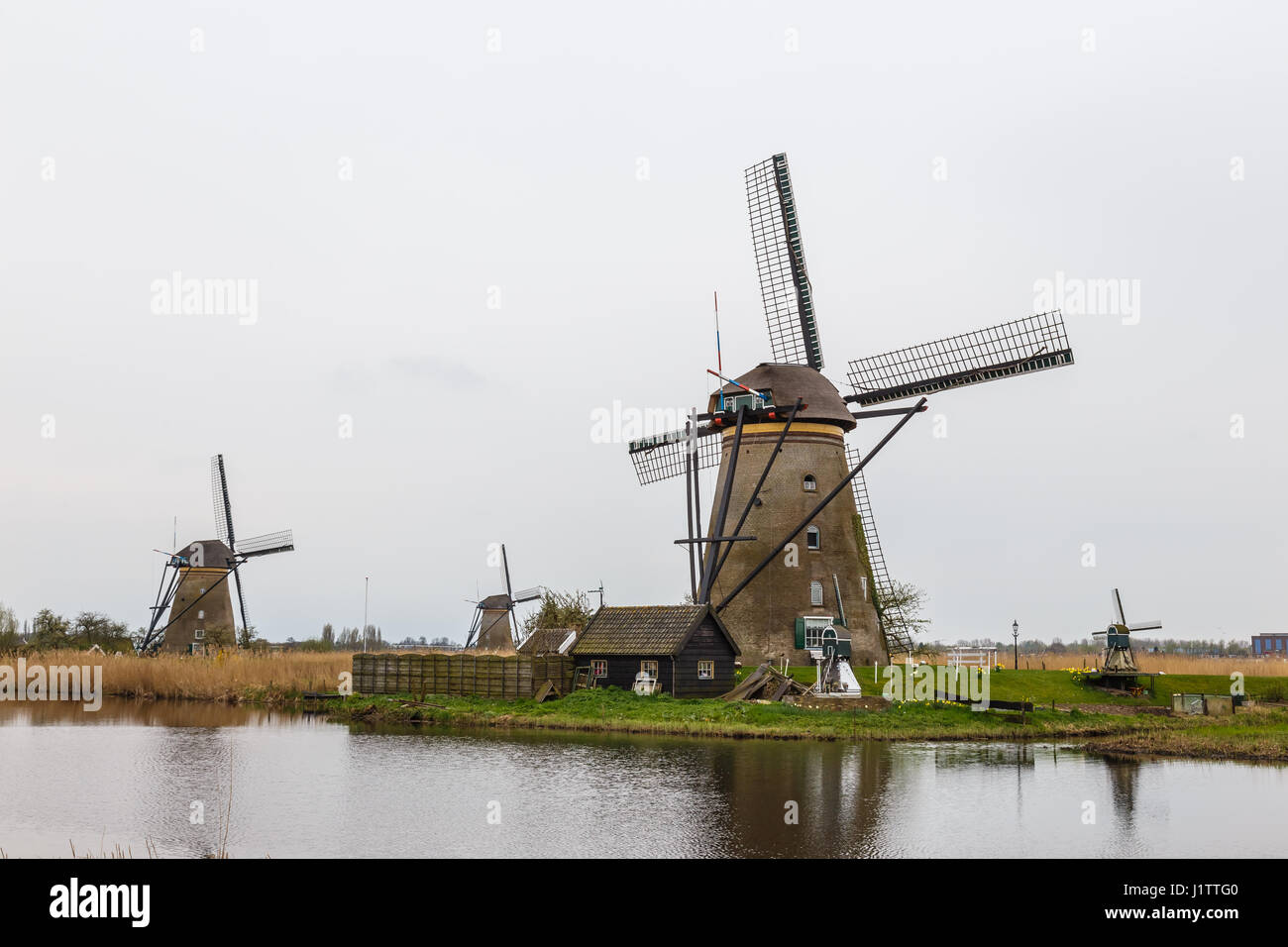 Rotterdam Kinderdijk Windmills park World Heritage Stock Photo - Alamy