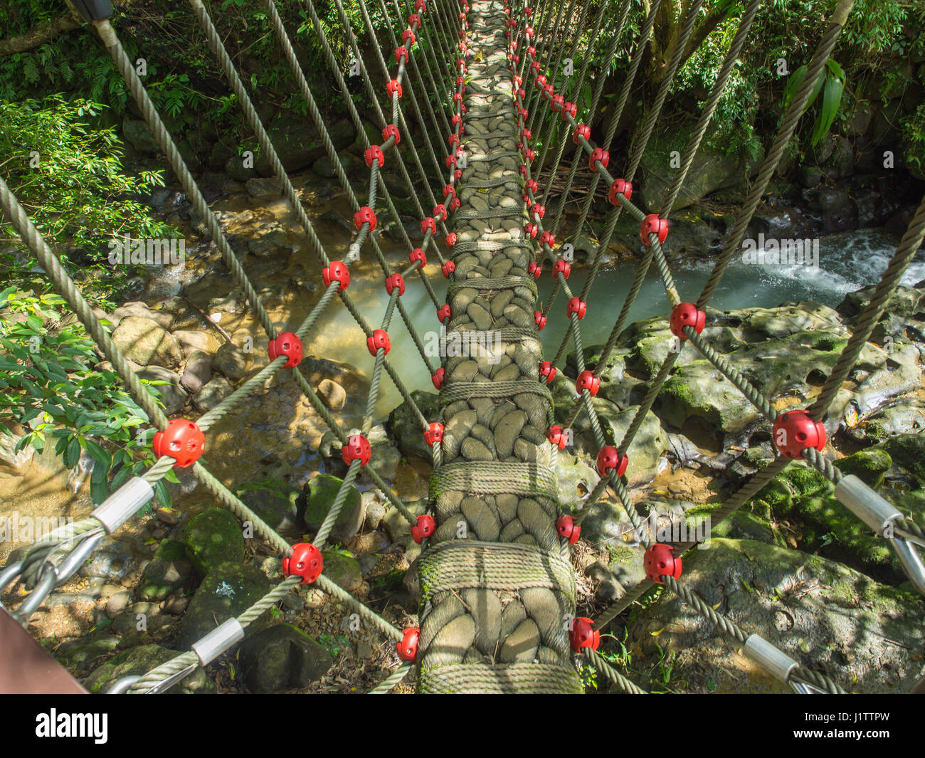 Rope bridge over a river in the Moakong hills Stock Photo - Alamy
