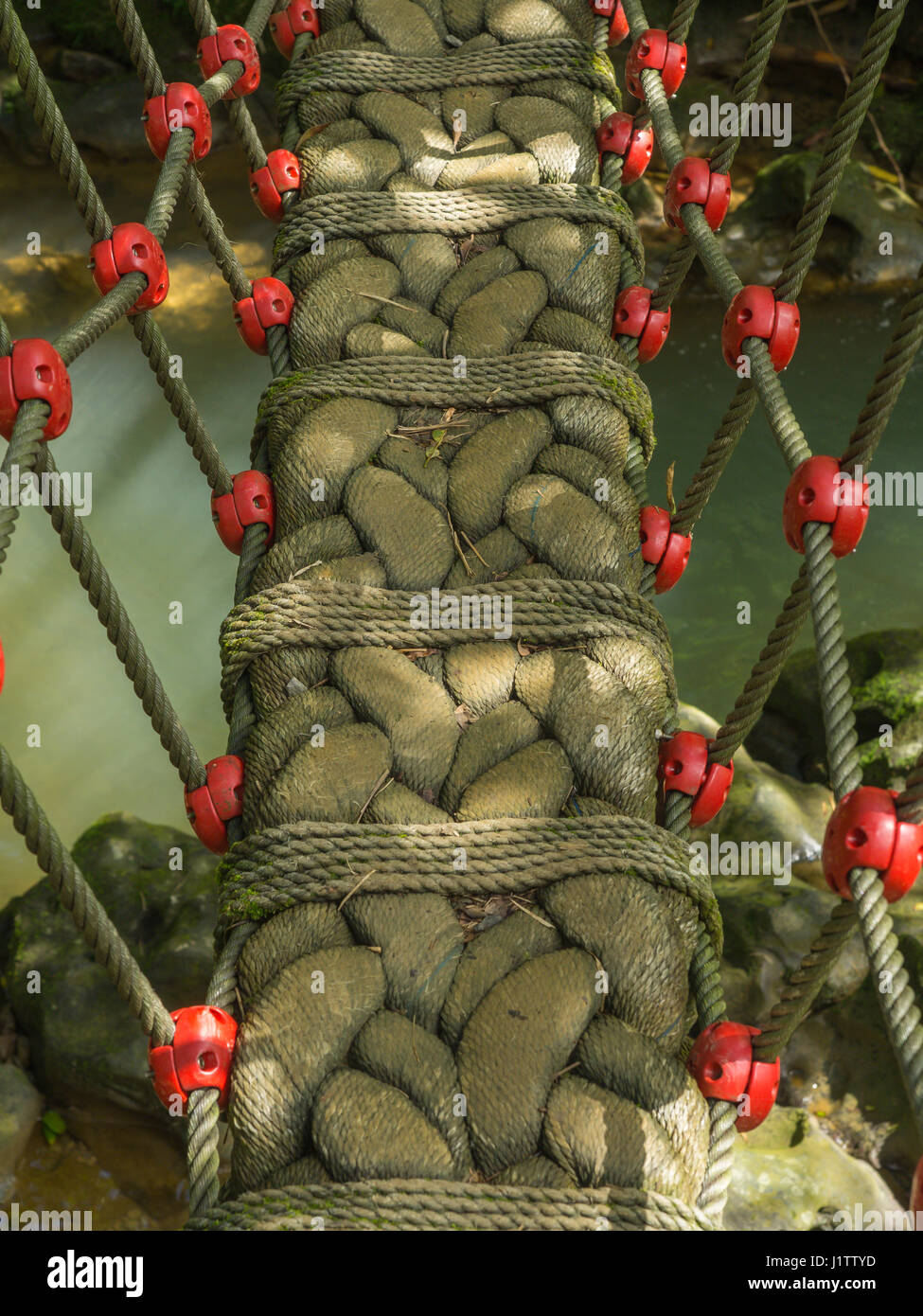 Rope bridge over a river in the Moakong hills Stock Photo - Alamy