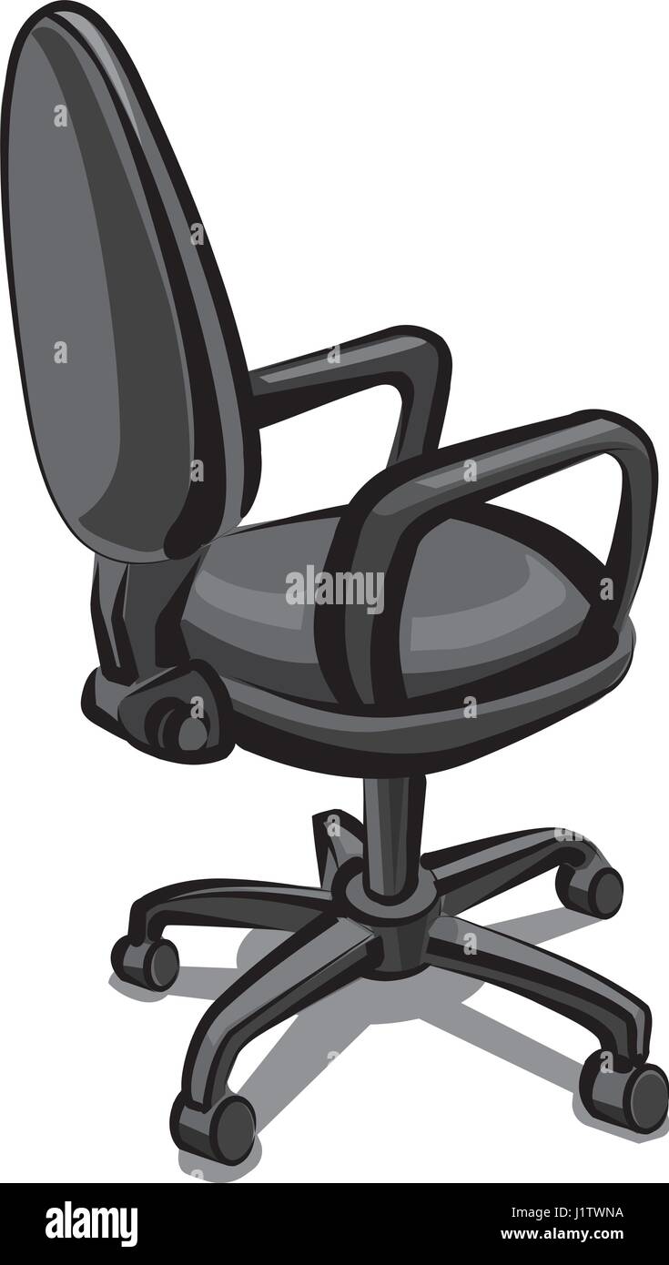 illustration of empty black plastic office chair Stock Vector Image ...